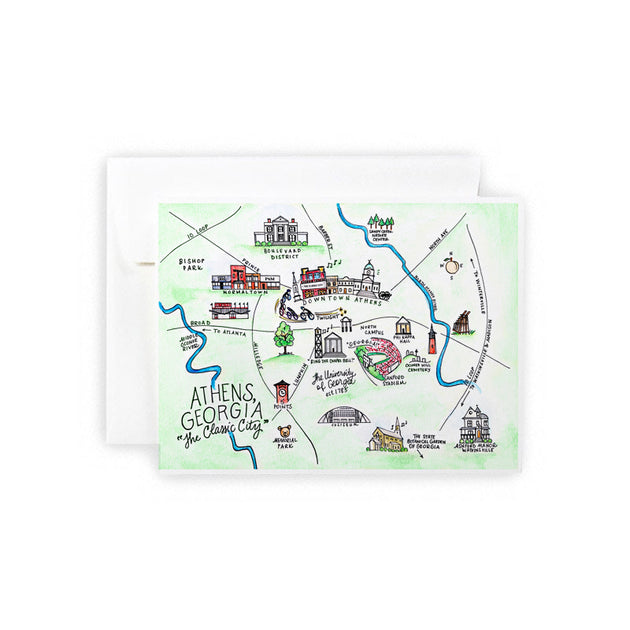 Athens Map Greeting Card