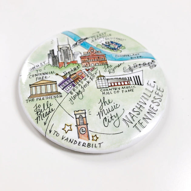 Nashville, Tennessee Map Magnet